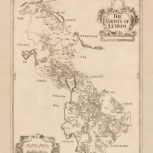Old Map of County Leitrim by Petty, 1685: Carrick-on-shannon, Jamestown ...