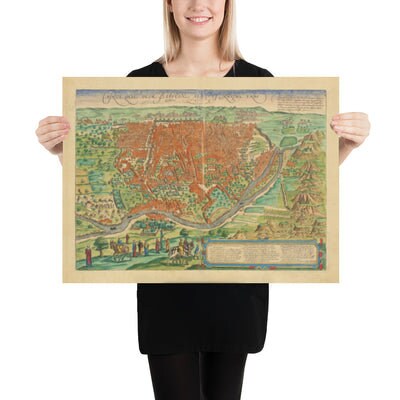Old Map of Cairo in 1572 by Georg Braun River Nile Giza - Etsy