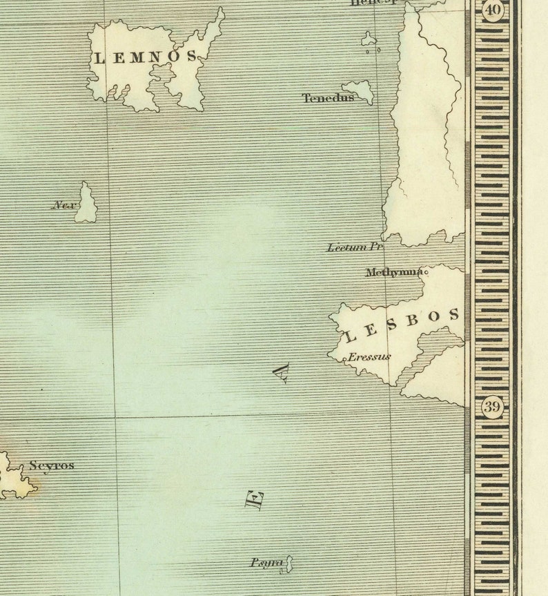 Old Map of Ancient Greece, 1834, Chart by Teesdale - Crete, Macedonia ...