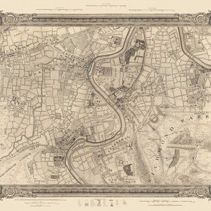 Old Map of South West London in 1746 by John Rocque - Twickenham ...