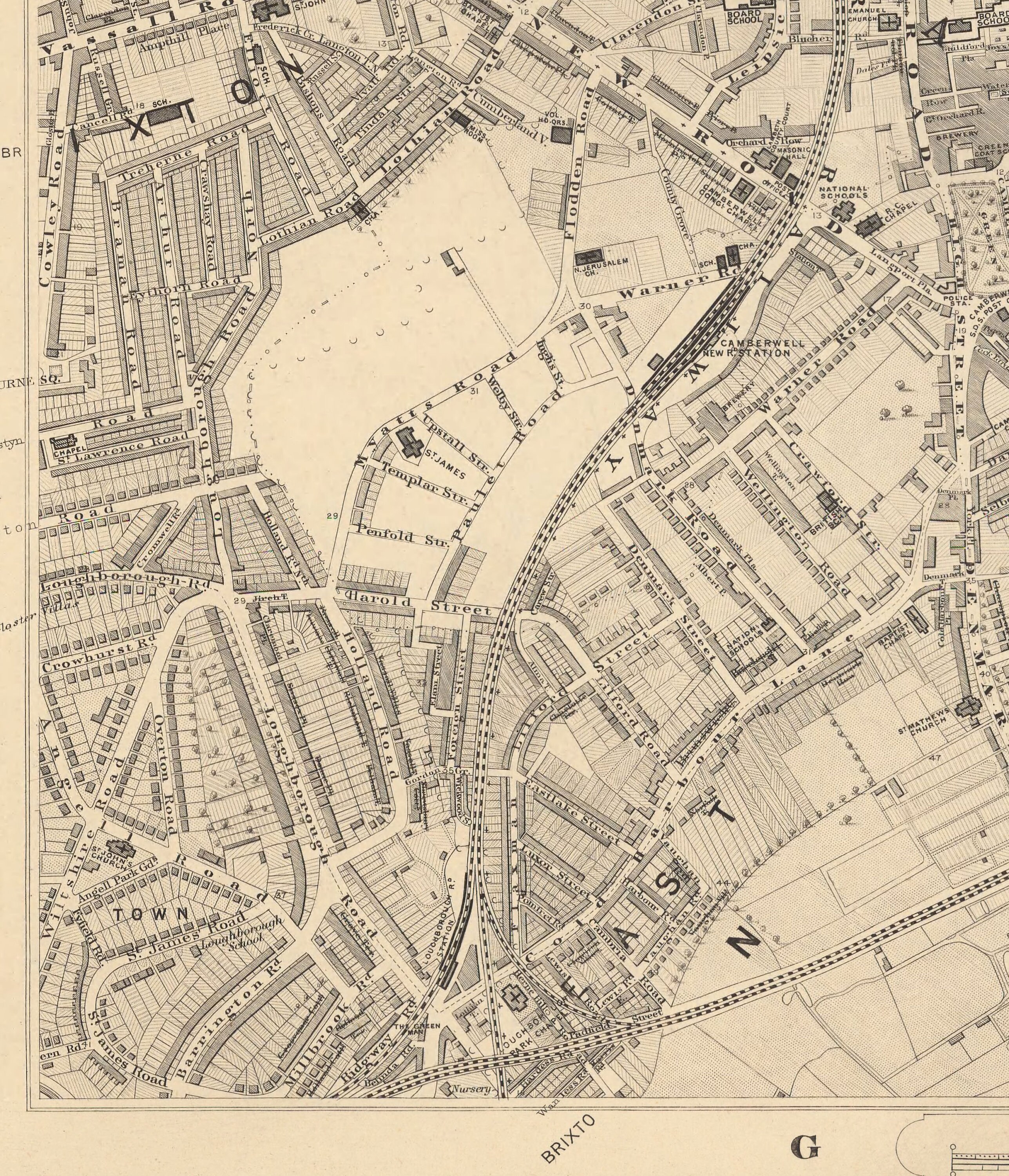 Old Map of South London in 1862 - Camberwell, Peckham, Walworth ...
