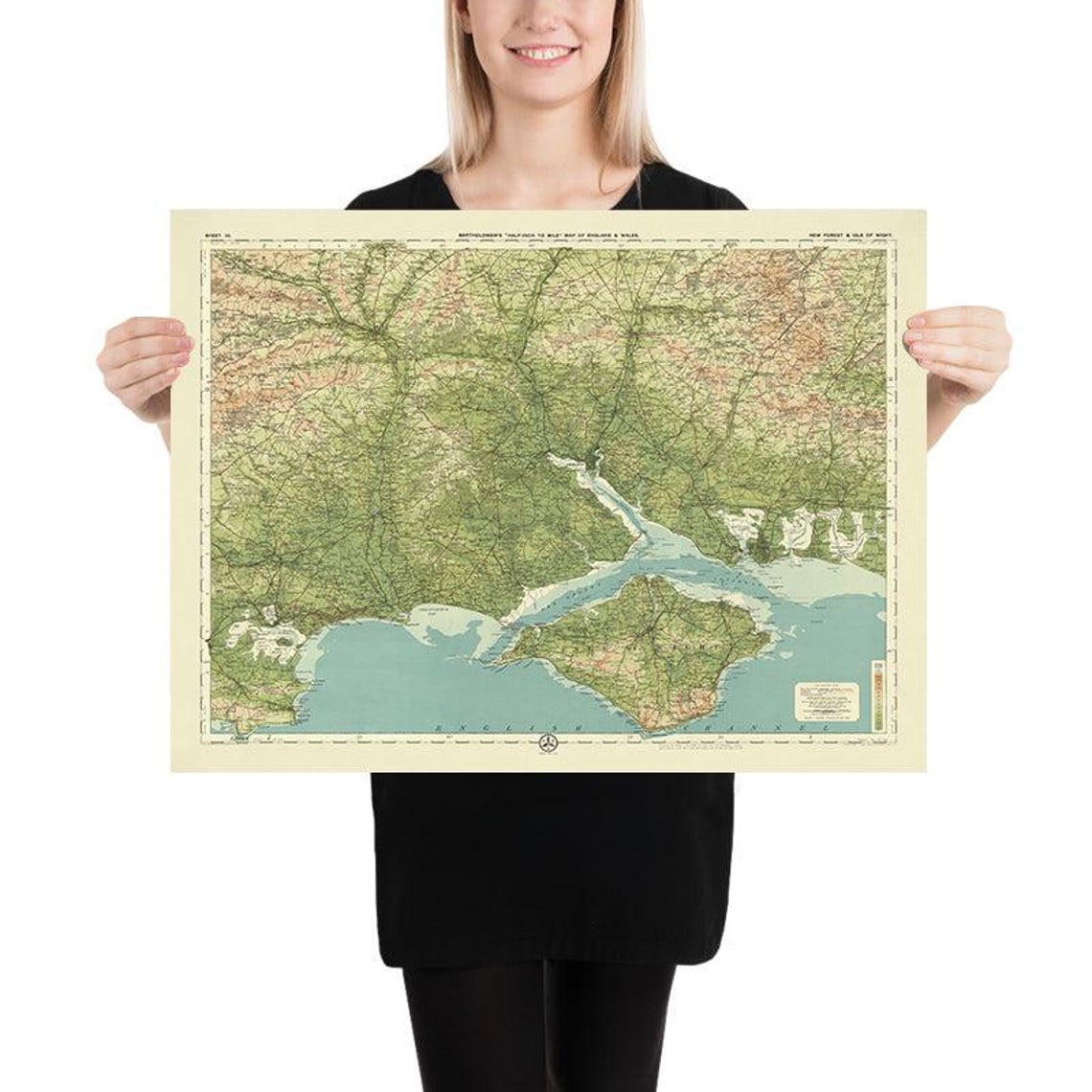 Old OS Map of New Forest & Isle of Wight, Hampshire, 1901: Southampton ...