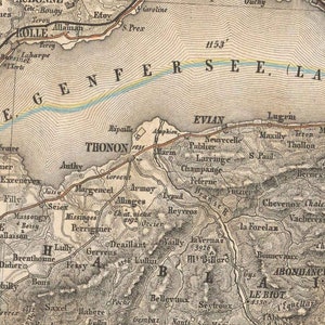 Old Map of the Alps in 1874 by Johann Mayr - Matterhorn, Mont Blanc ...