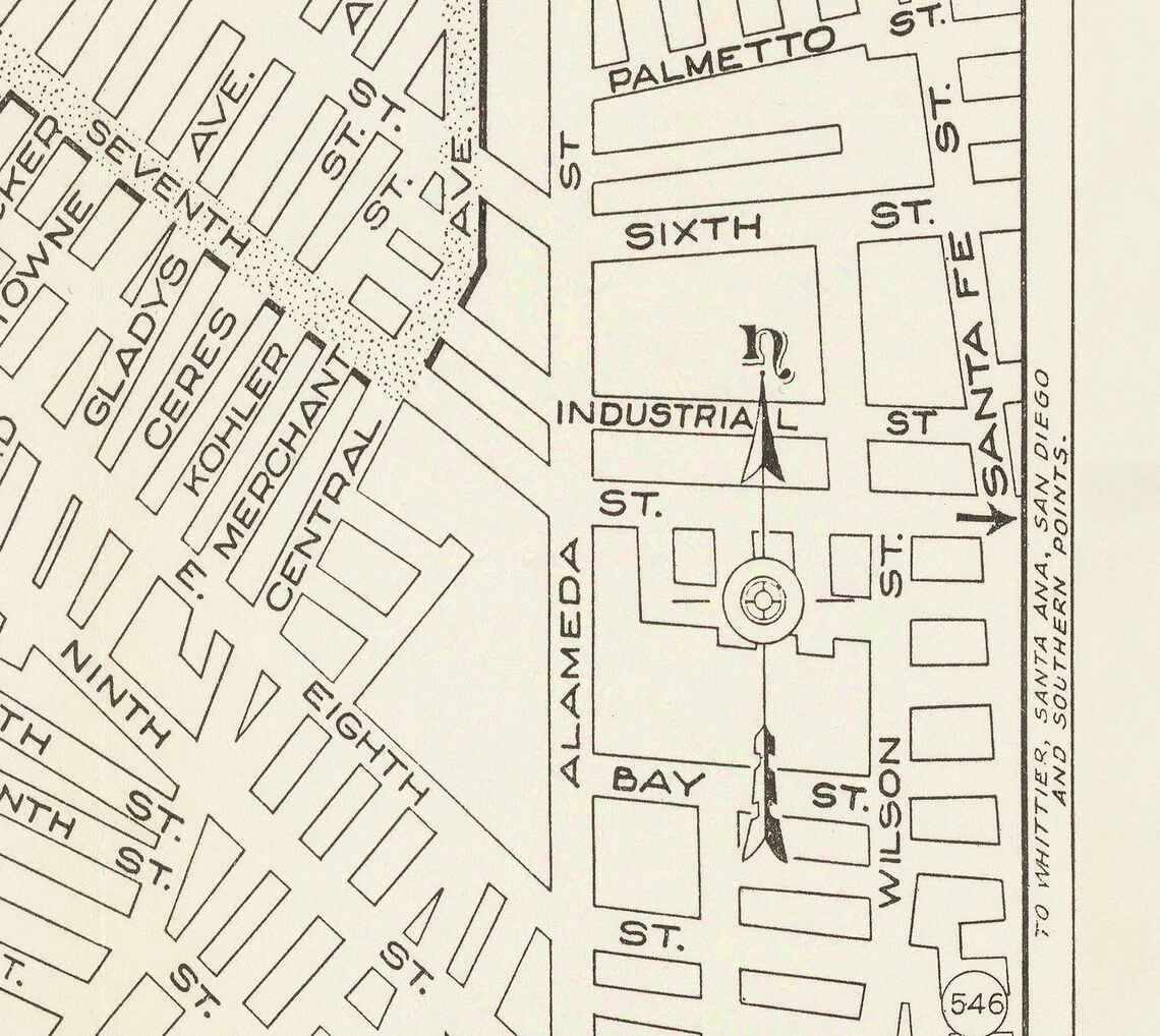 Old Congestion Map of Los Angeles 1920 Rare Traffic Guide | Etsy