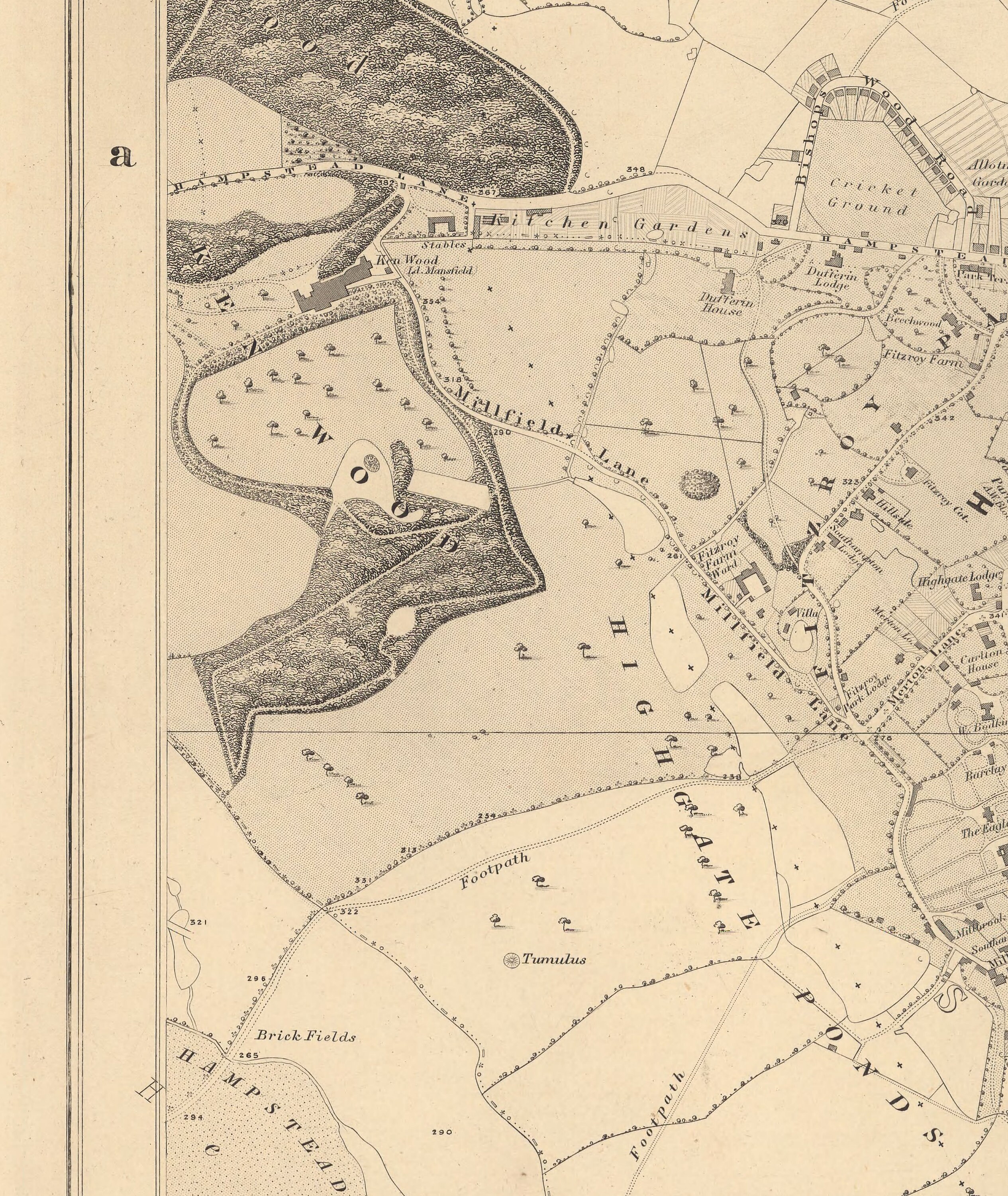 Old Map of North London in 1862 - Highgate, Hampstead Heath, Holloway ...
