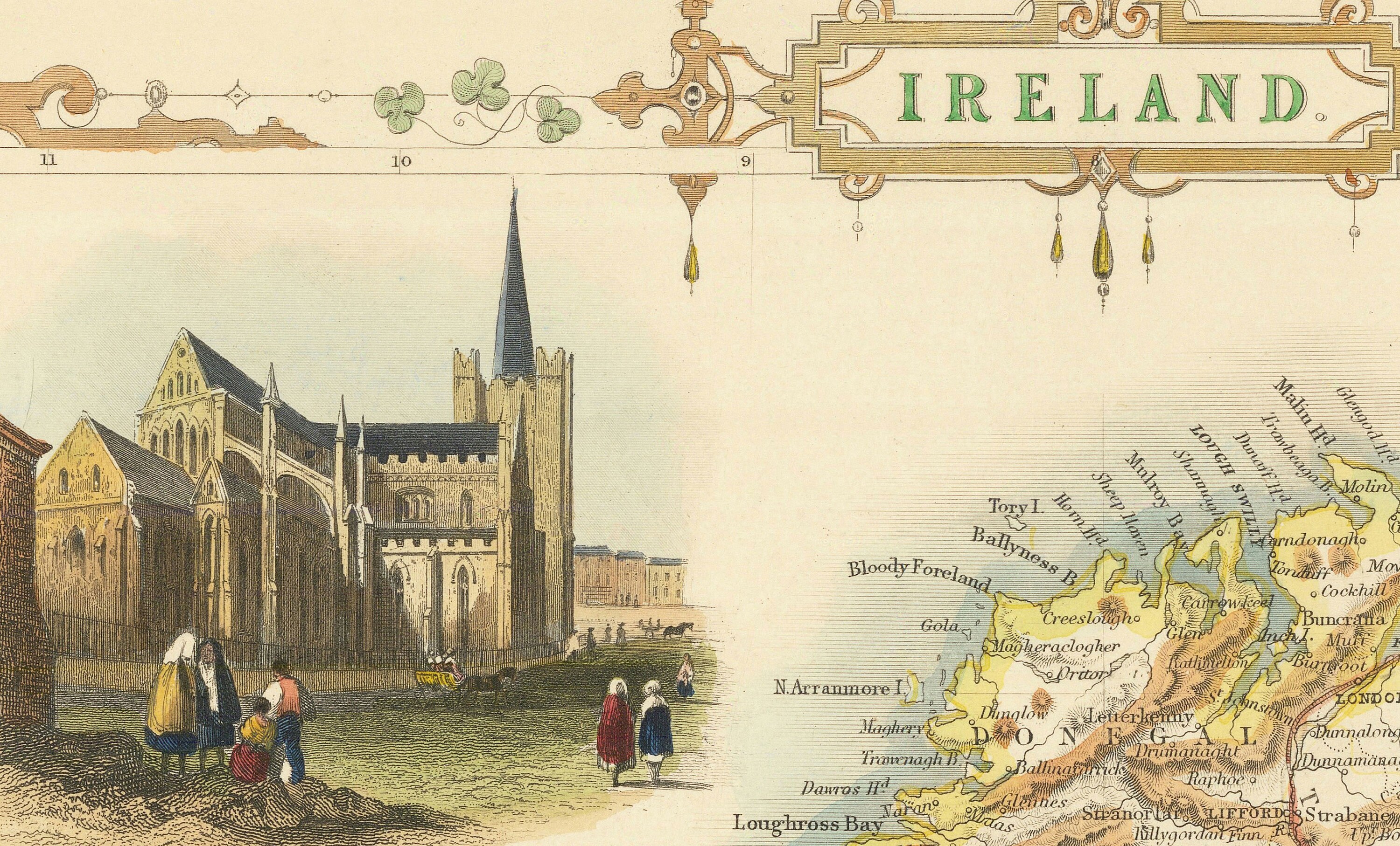 Old Map of Ireland Eire 1851 by Tallis & Rapkin Provinces - Etsy UK