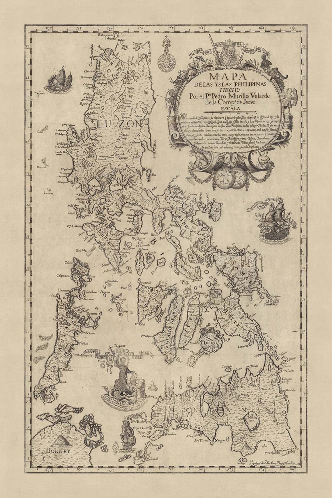 Old Map of the Philippines, 1744: Reduced Version of 1734 Murillo ...