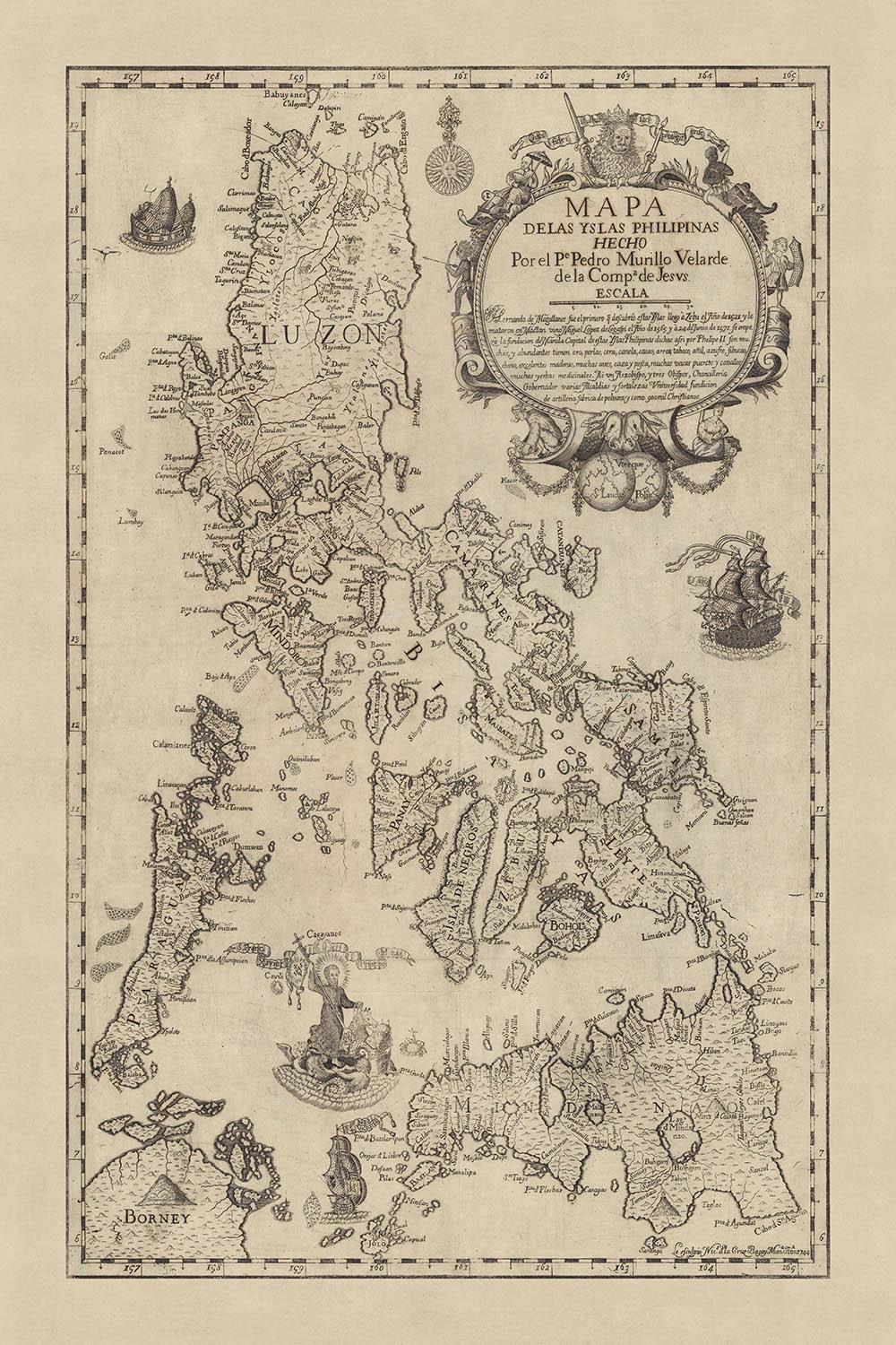 Old Map of the Philippines, 1744: Reduced Version of 1734 Murillo ...