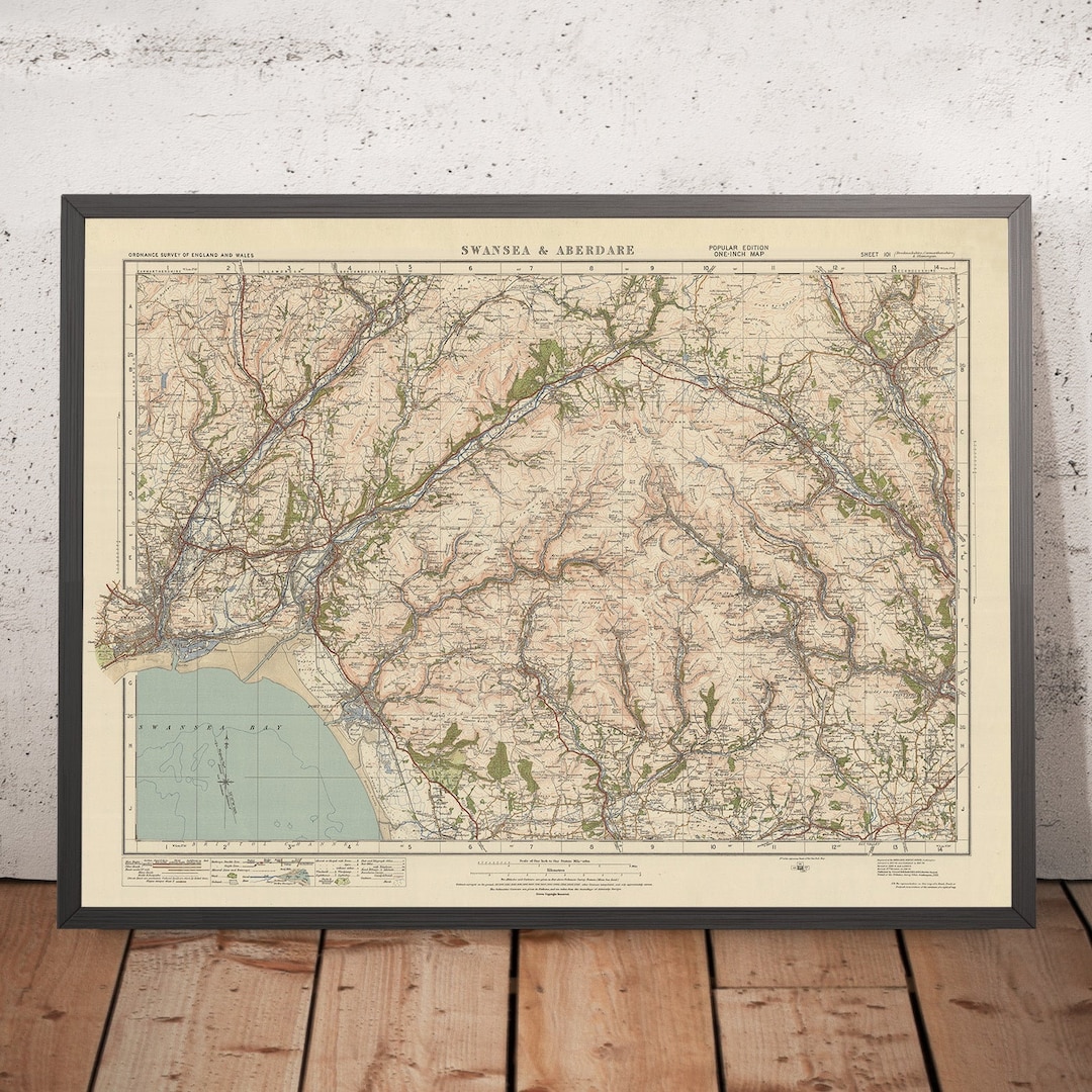 Old Ordnance Survey Map, Sheet 101 - Swansea & Aberdare, 1925: Merthyr ...