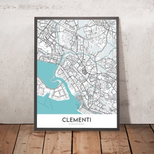 Modern City Map of Clementi, Singapore: MRT, NUS, West Coast Park ...