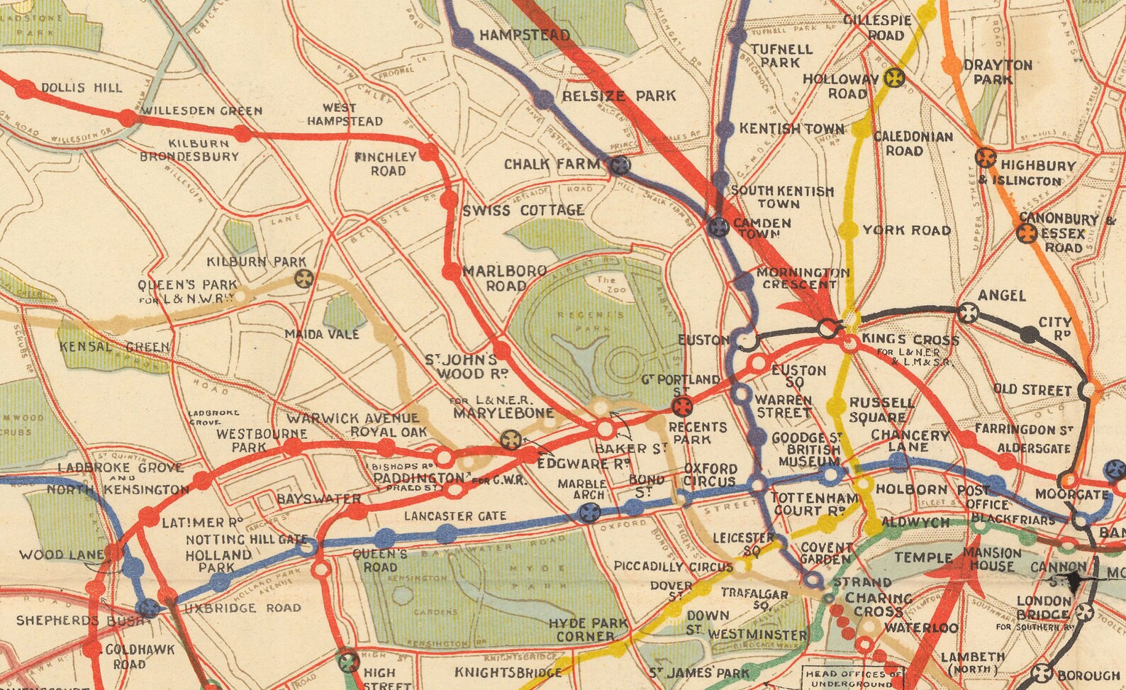 Rare Old London Underground Tube Map 1922 - Framed or Unframed - Large ...