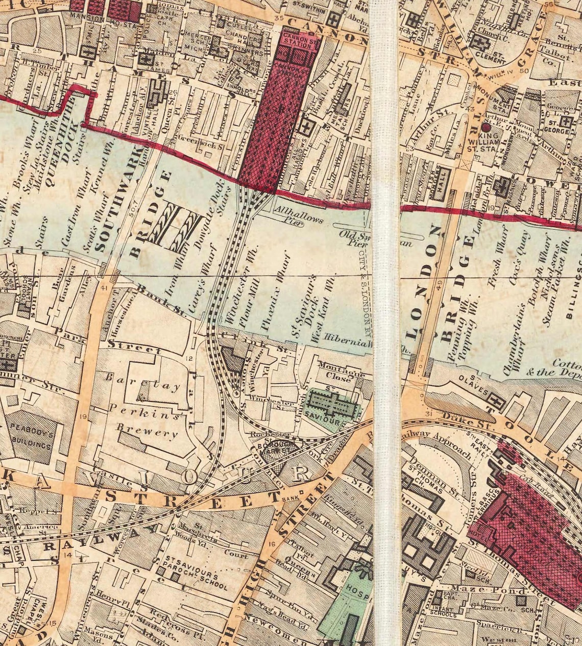 Old Map of City of London 1891 London Bridge St Pauls - Etsy UK