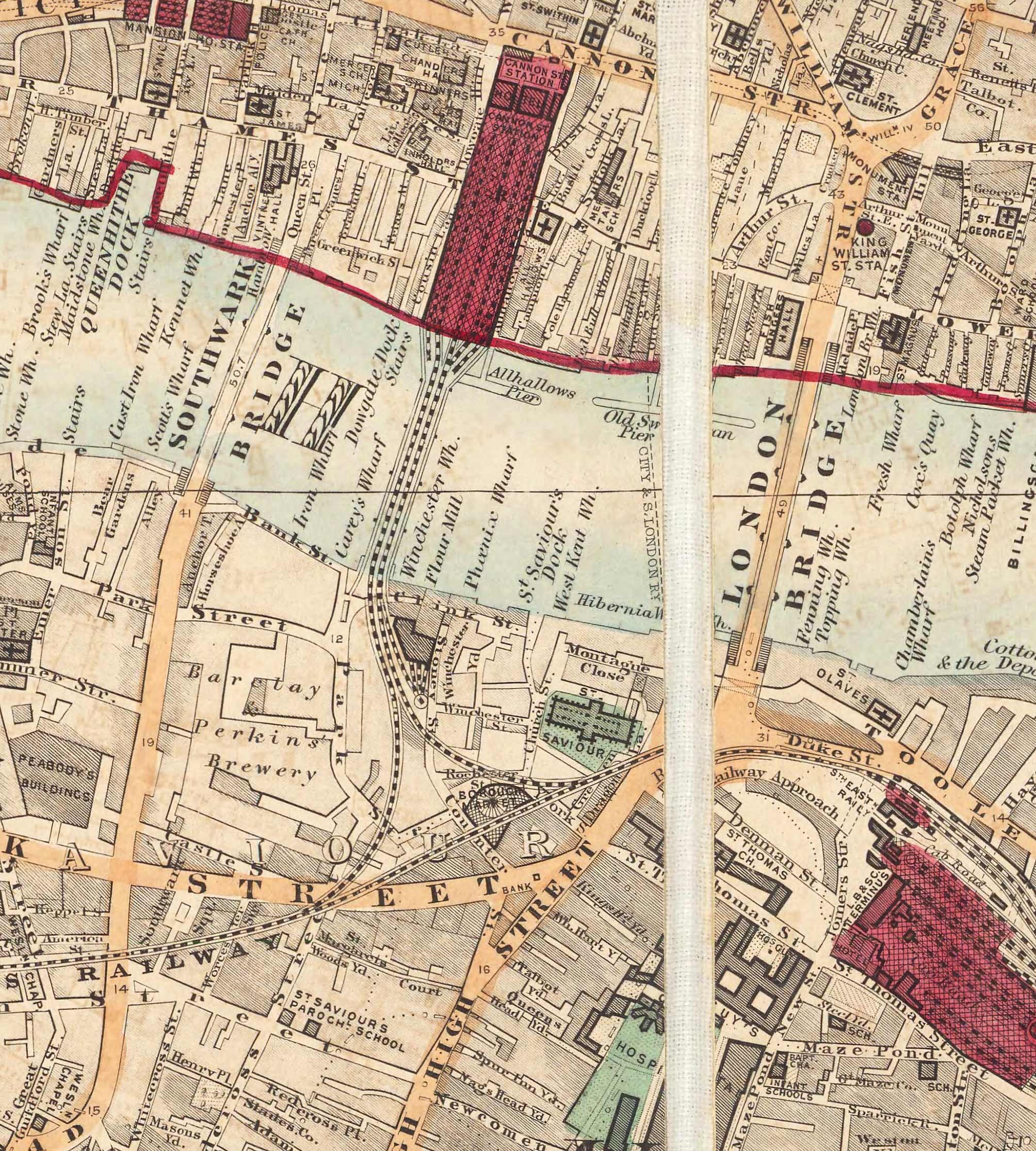 Old Map of City of London 1891 London Bridge St Pauls | Etsy UK