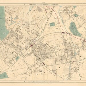 Old Map of South West London, 1891 - Wimbledon, Merton, Summerstown ...