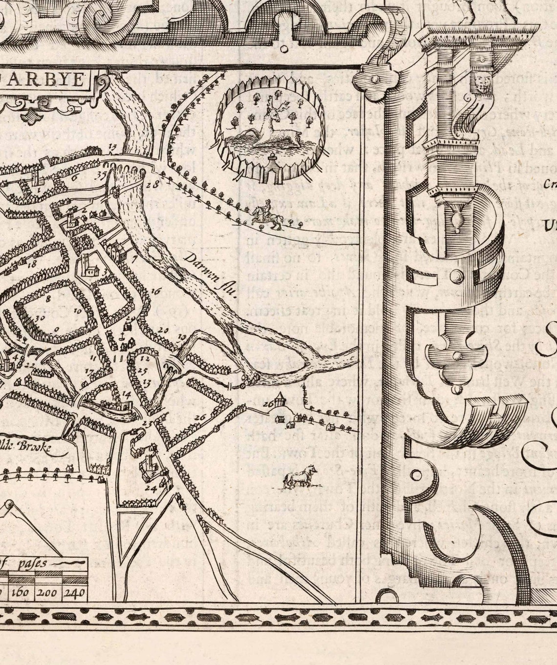 Old Map of Derbyshire 1611 by John Speed Derby | Etsy UK