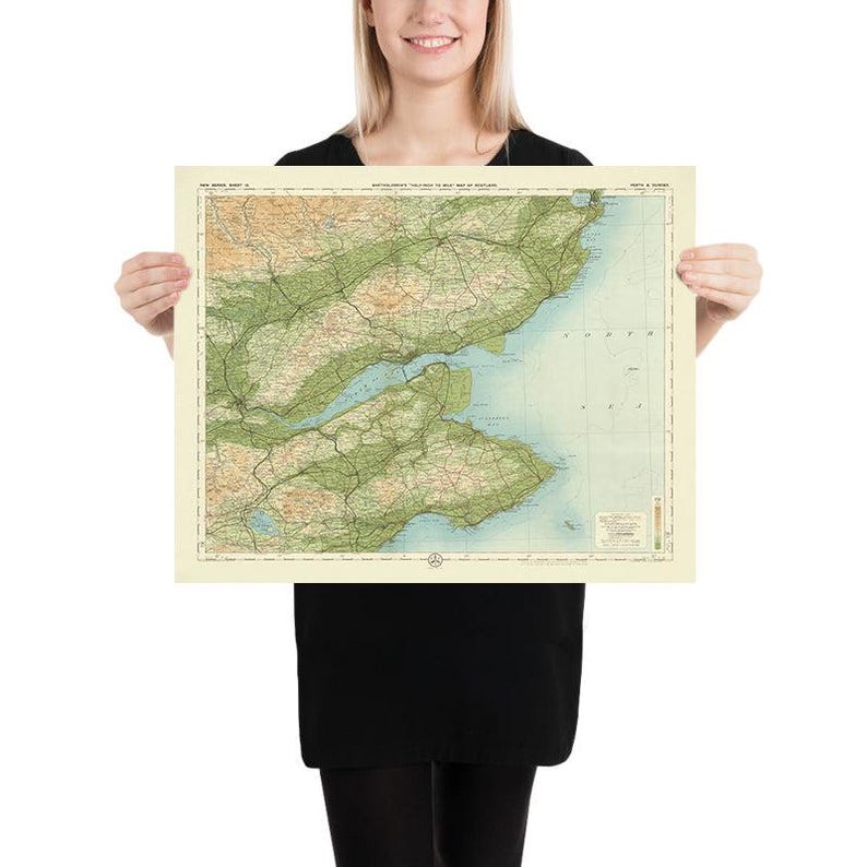 Old OS Map of Perth & Dundee, Scotland by Bartholomew, 1901: Angus ...