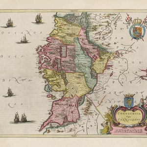 Old Map of Connacht, Ireland in 1665 by Joan Blaeu - Galway, Sligo ...