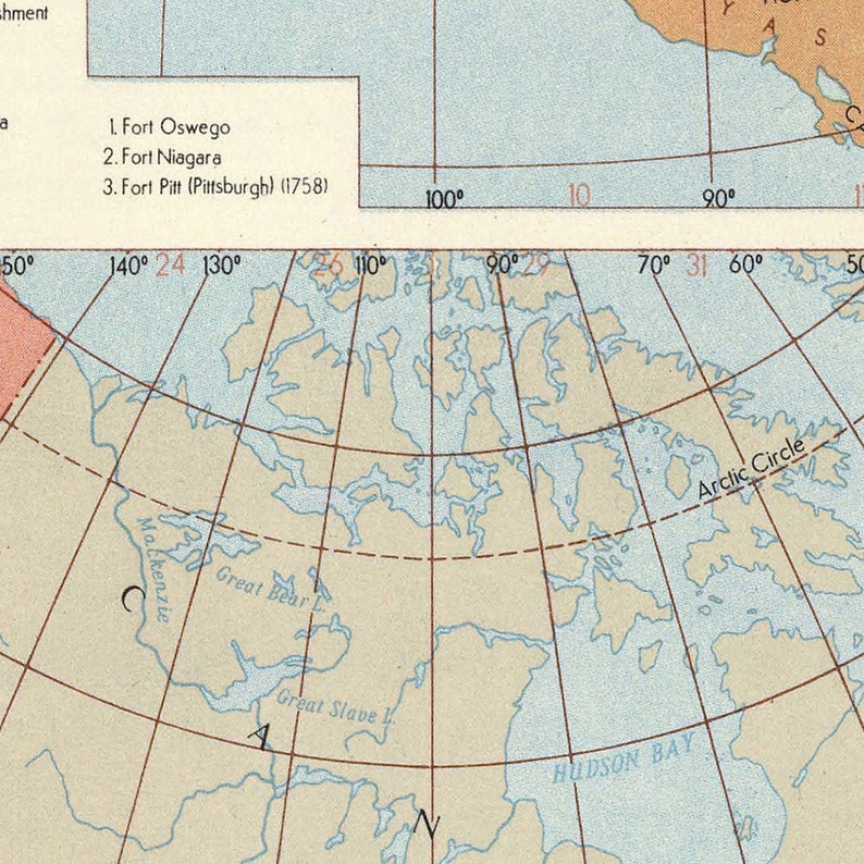 Old Infographic Map of North American Colonial Era & Expansion, 1967 ...
