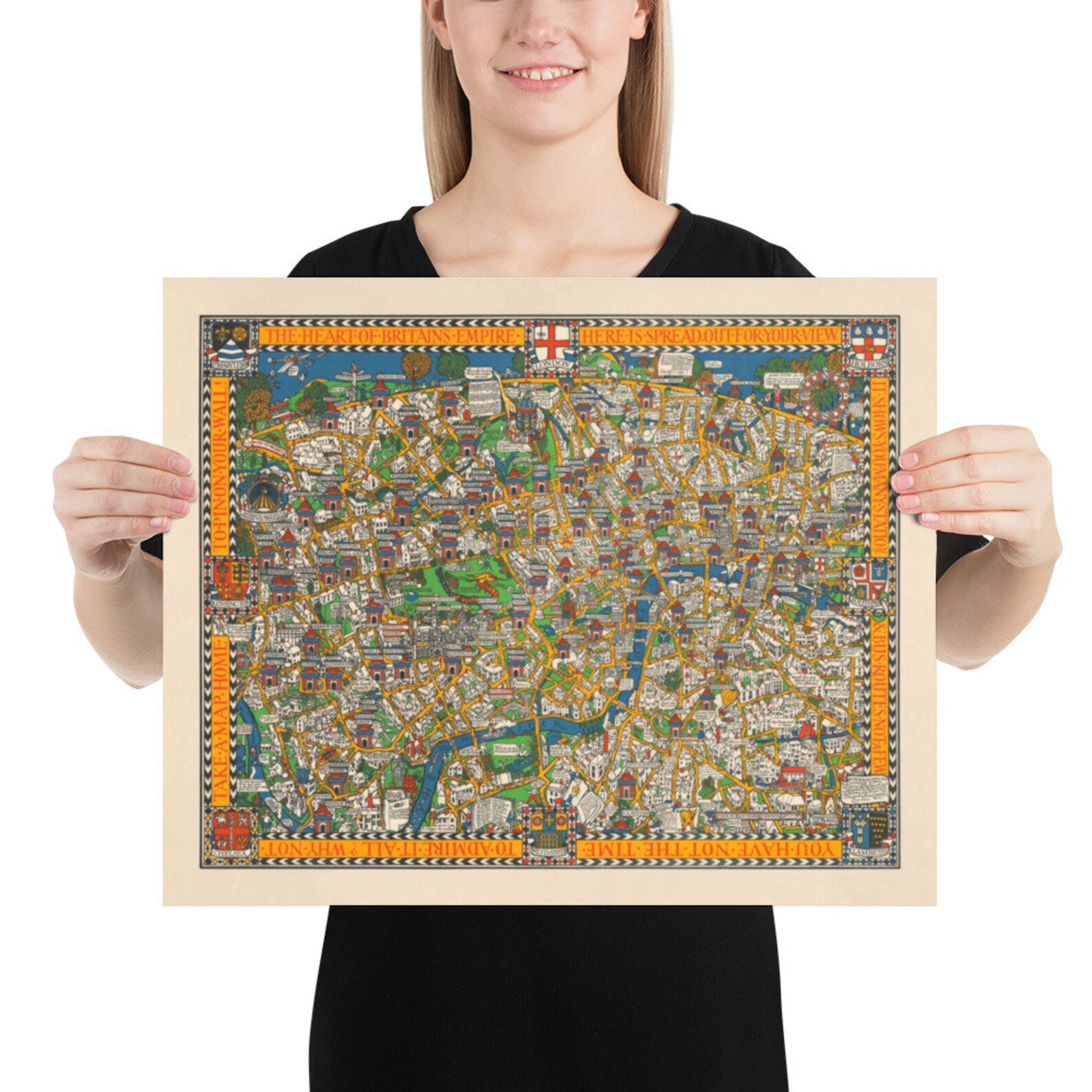 Old Map of London 1928 by Max Gill wonderground | Etsy UK