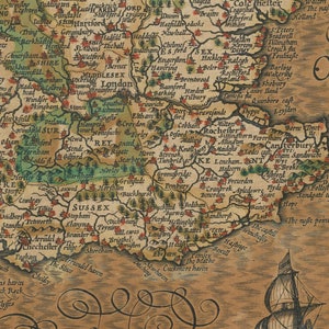 Old Map of England & Wales by John Speed, 1611 - Rare Handcoloured ...