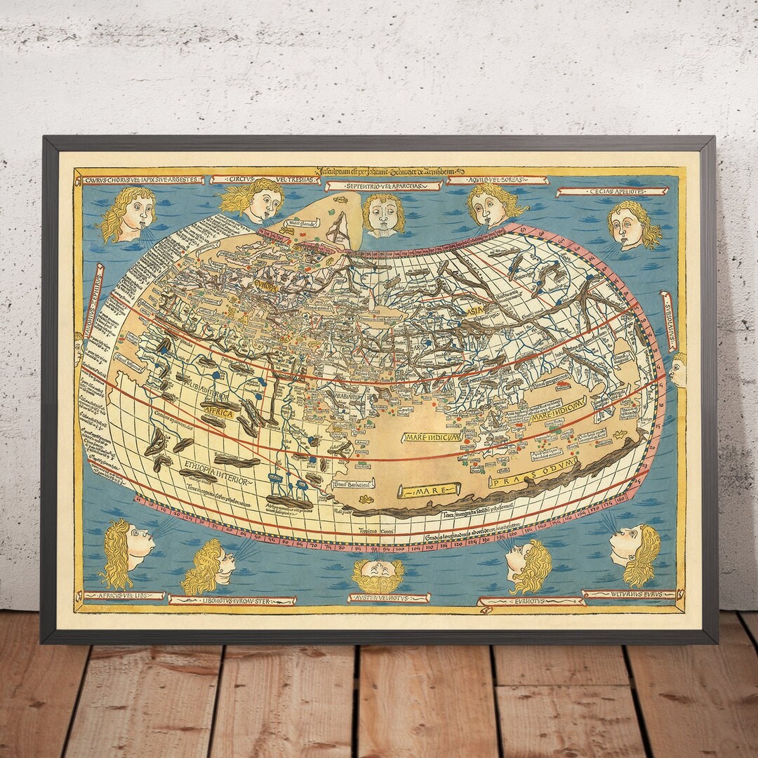 Rare Old World Map of the World by Ptolemy, 1486: One of the First ...