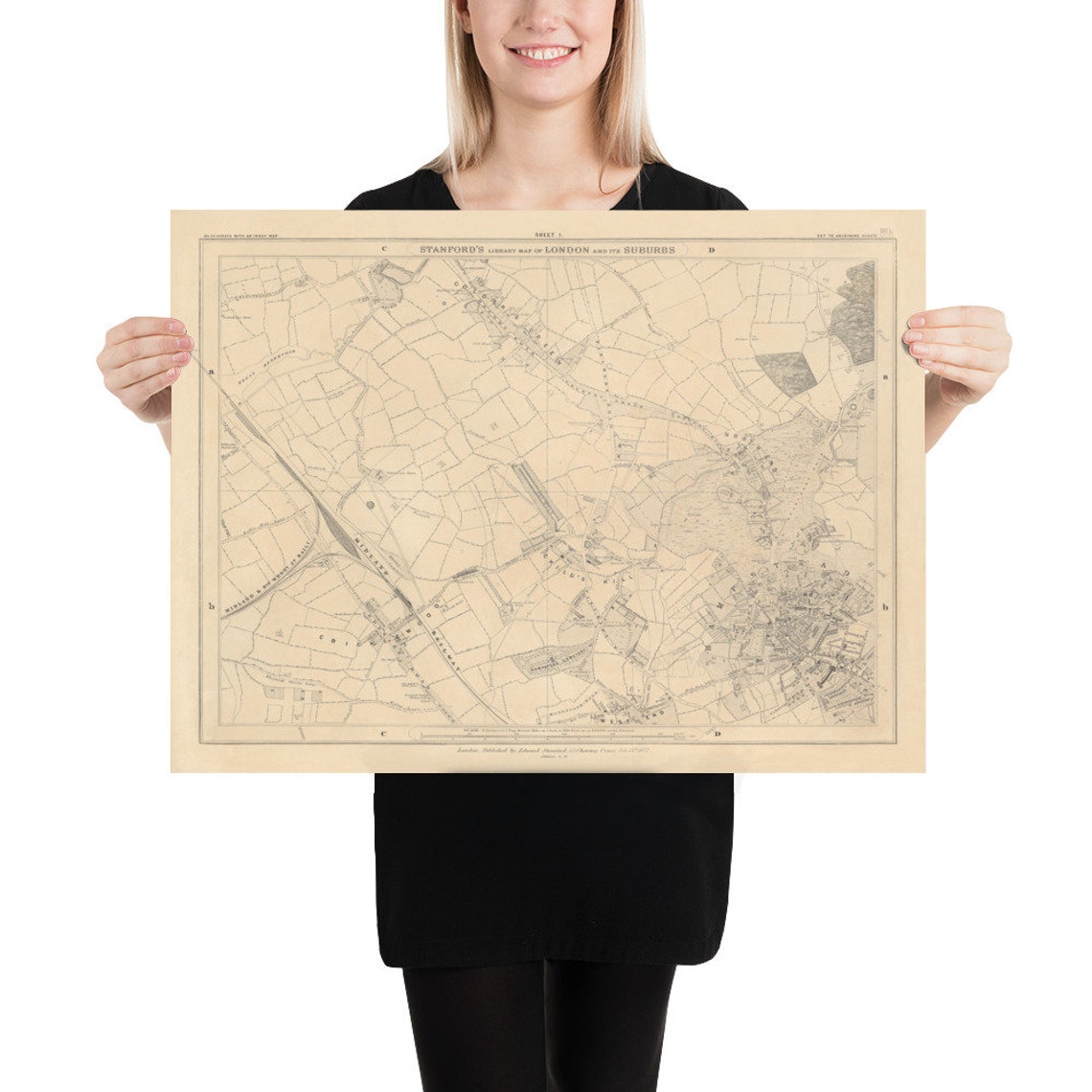 Old Map of North London 1862, Stanford - Hampstead, Cricklewood ...