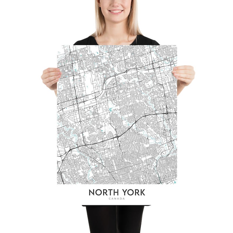 Modern City Map of North York, Canada: Don Mills, Casa Loma, Hwy 401 ...