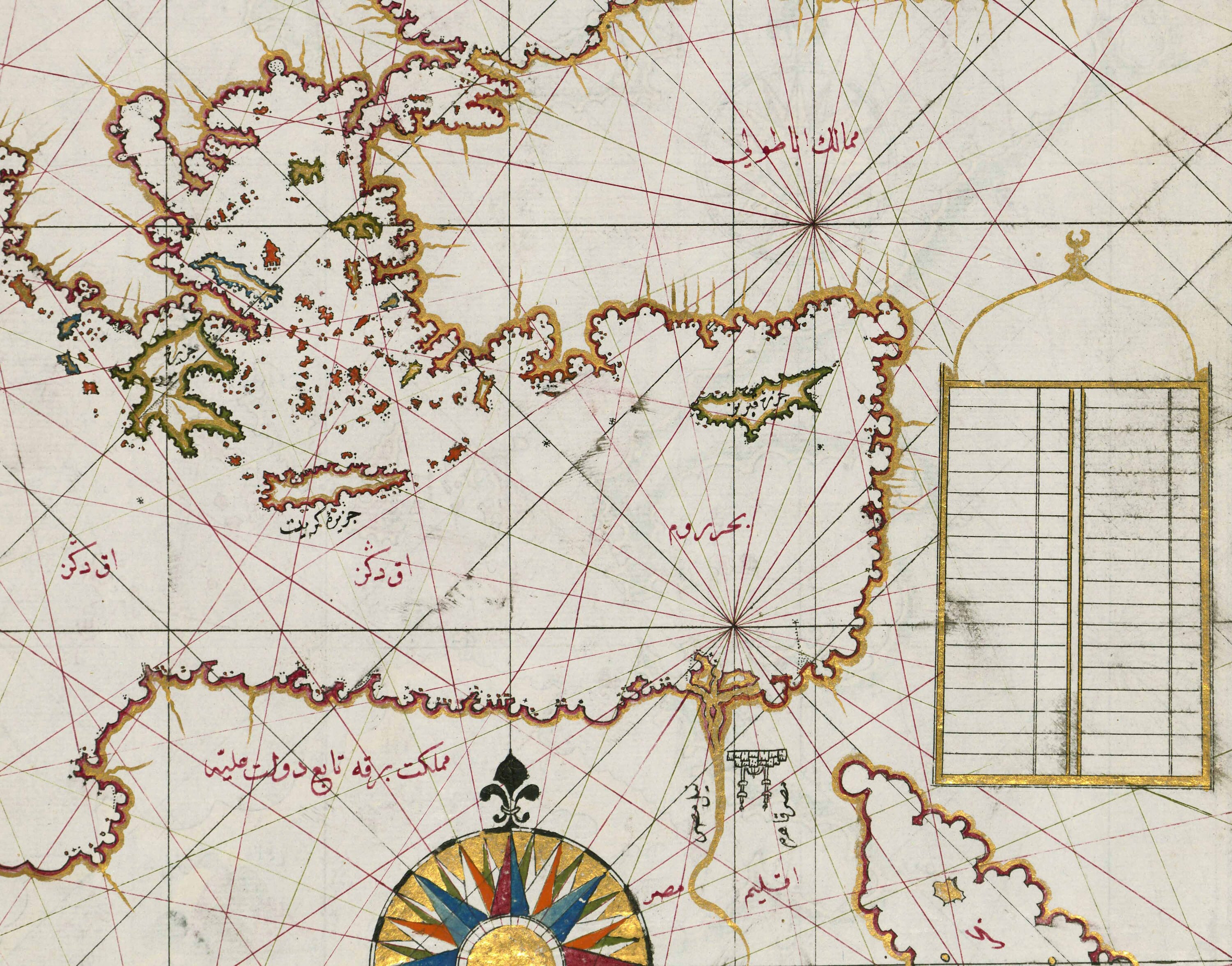 Old Arabic Map of Europe in 1525 by Piri Reis - France, Spain, United ...