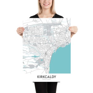 Modern Town Map of Kirkcaldy, Scotland: Ravenscraig Castle, Beveridge ...