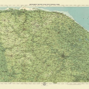 Old OS Map of Norfolk by Bartholomew, 1901: Norwich, Great Yarmouth ...