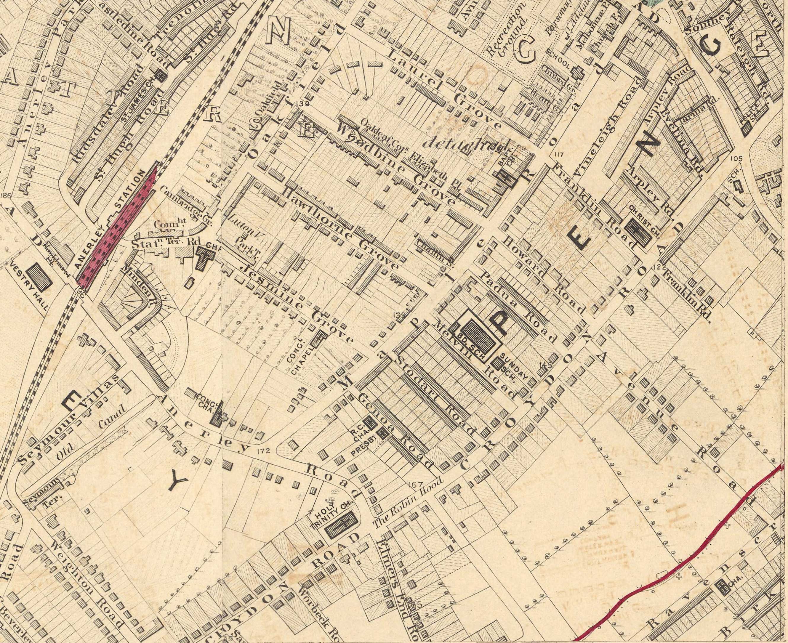 Old Map of South East London, 1891 - Norwood, Crystal Palace, Penge ...