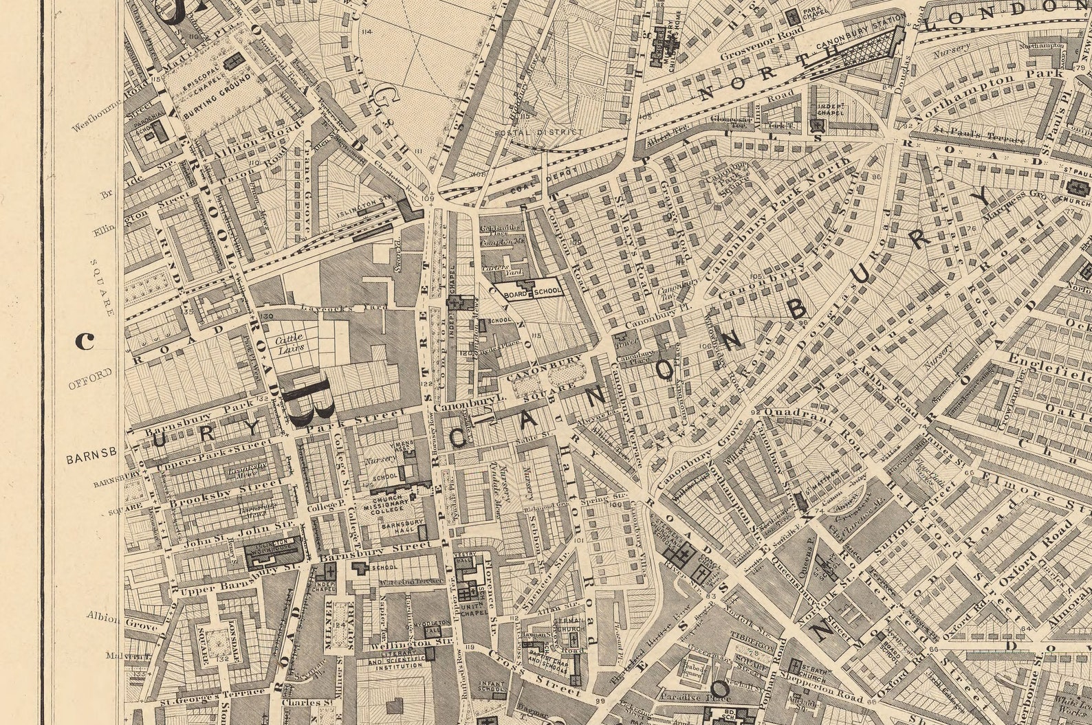Old Map of East London 1862 Hoxton Haggerston Dalston | Etsy