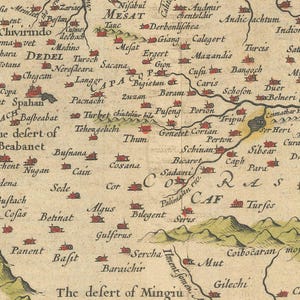 Old Rare Map of the Persian Empire by Speed, 1627: Iran, Middle East ...