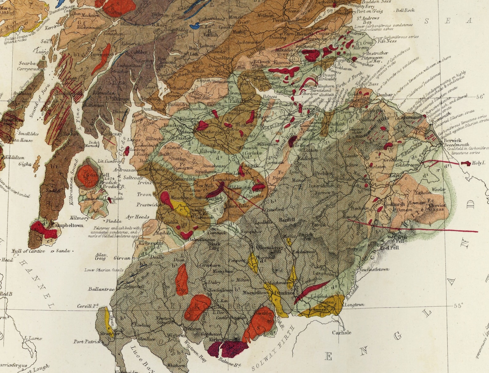 Old Map of Scotland Geology in 1862 by Roderick I. Murchison - Skye ...