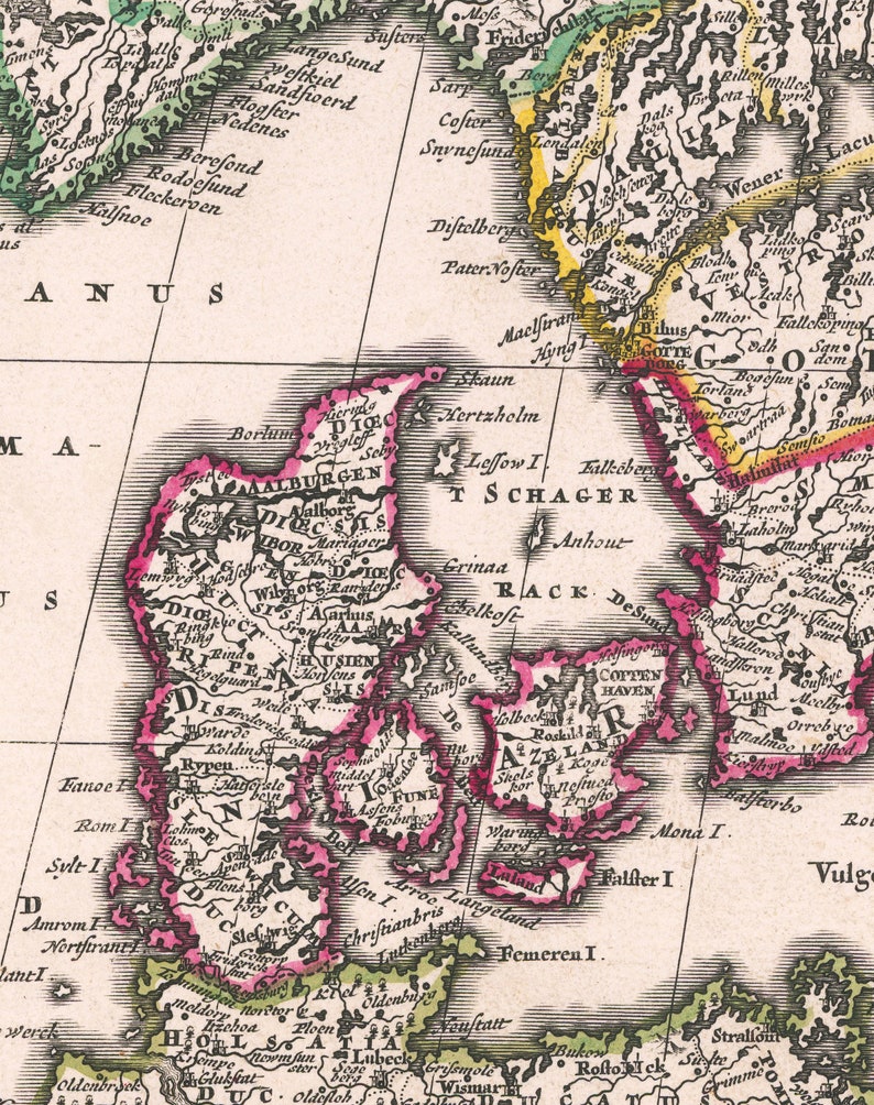 Old Map of Scandinavia, 1720 - Nordic, Baltic, Denmark, Sweden, Finland ...