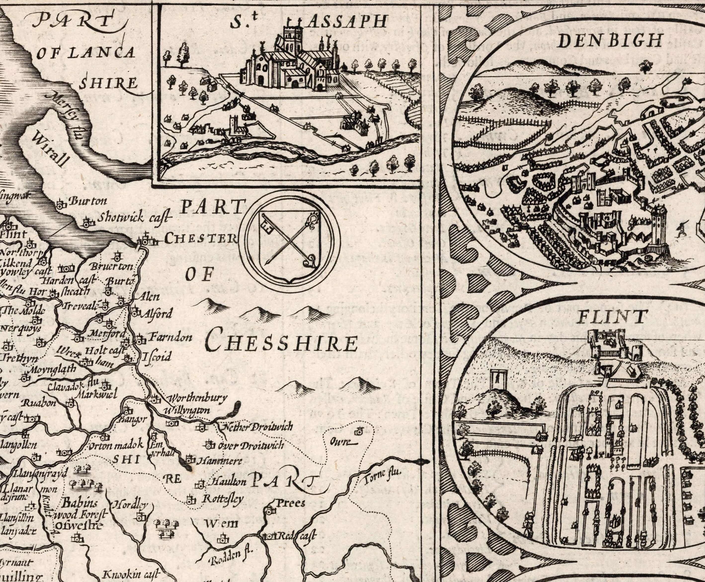 Old Map of Wales, Cymru by John Speed, 1611 - Cities, Towns, Counties ...