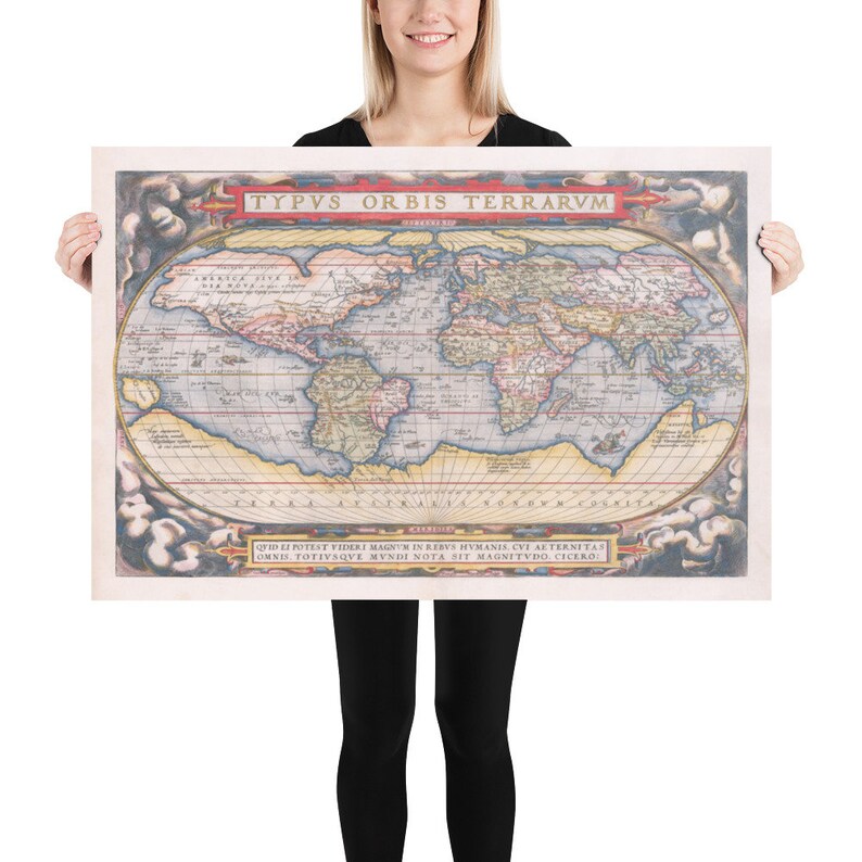 Old World Map 1570 the First World Atlas by Abraham - Etsy UK