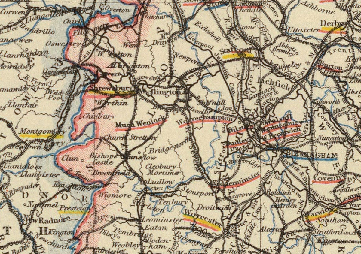 Old Rail Map of England and Wales, 1883: Letts's Railway & Statistical ...