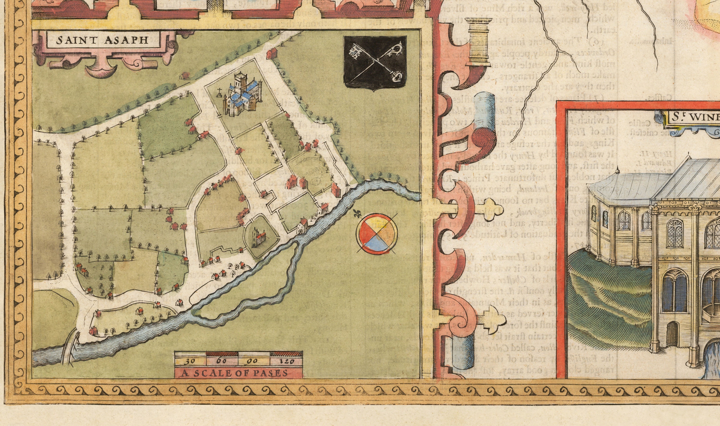 Old Map of Flintshire Wales, 1611 by John Speed - Flint, Mold, Chester ...