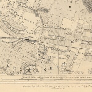 Old Map of South East London, 1862 - Bromley, Beckenham, Sydenham ...