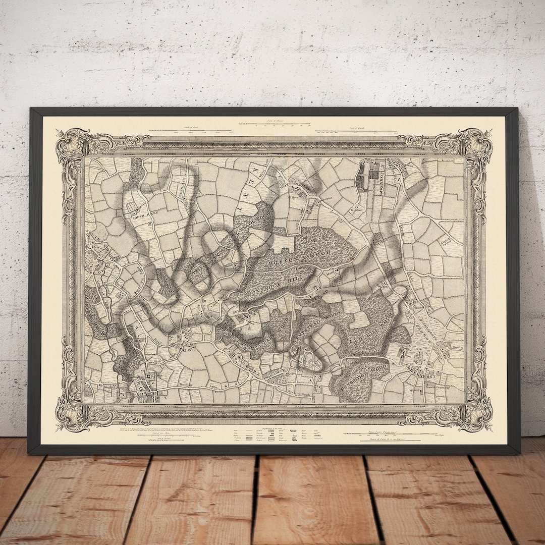 Old Map of South East London in 1746 by John Rocque - Chislehurst ...