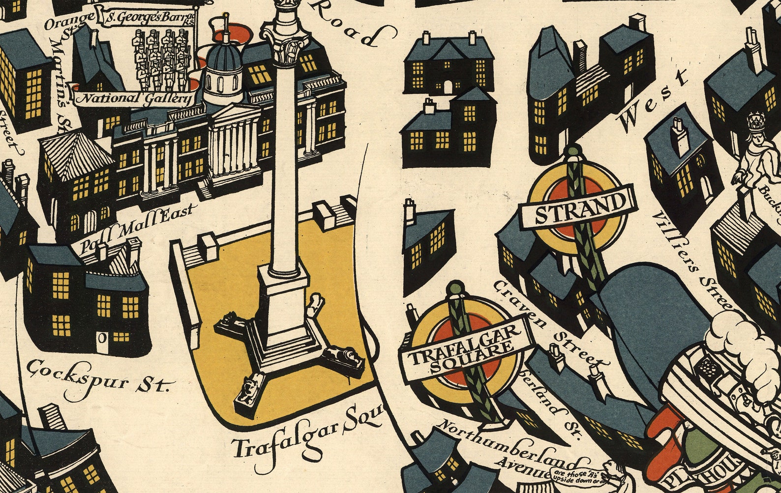 Old Map of London West End, 1915 by Gill - "theatreland" Underground ...