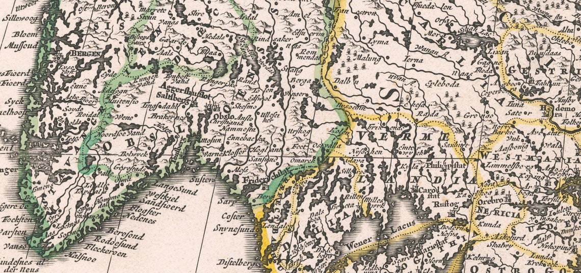 Old Map of Scandinavia, 1720 - Nordic, Baltic, Denmark, Sweden, Finland ...