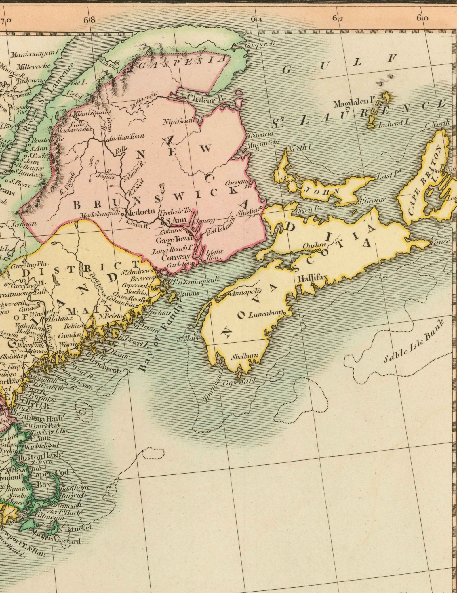 Old Map of USA, 1806 by John Cary - Early Federalist USA - Large ...