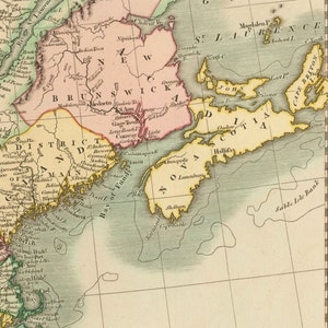 Old Map of USA, 1806 by John Cary - Early Federalist USA - Large ...