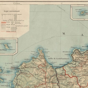 Old Map of Sicily in 1891 by Wilhelm Fritzsche - Palermo, Catania ...