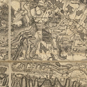 Rare Old Map of Kent, 1809 by Faden & Ordnance Survey - Canterbury ...