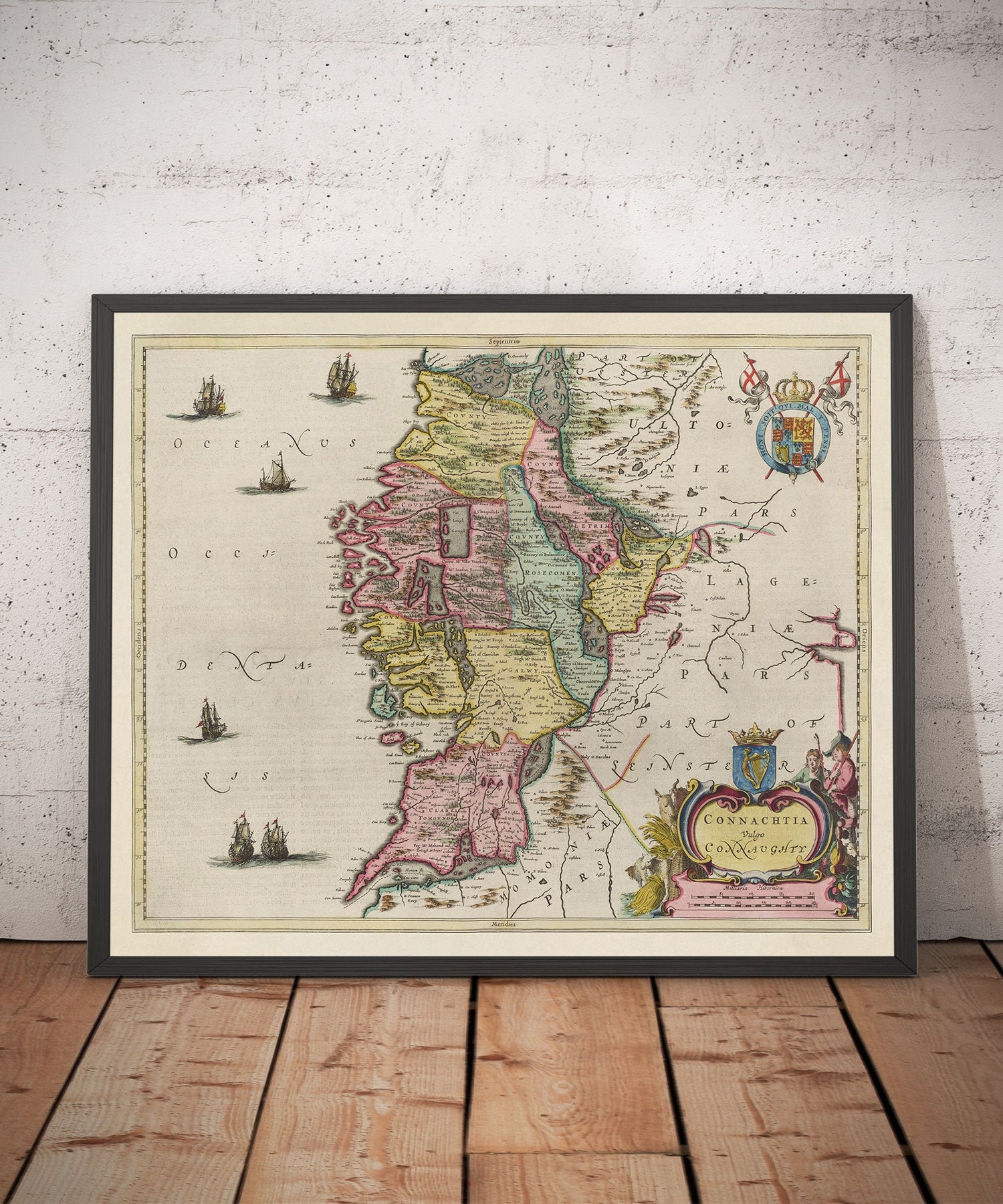 Old Map of Connacht Ireland in 1665 by Joan Blaeu Galway | Etsy