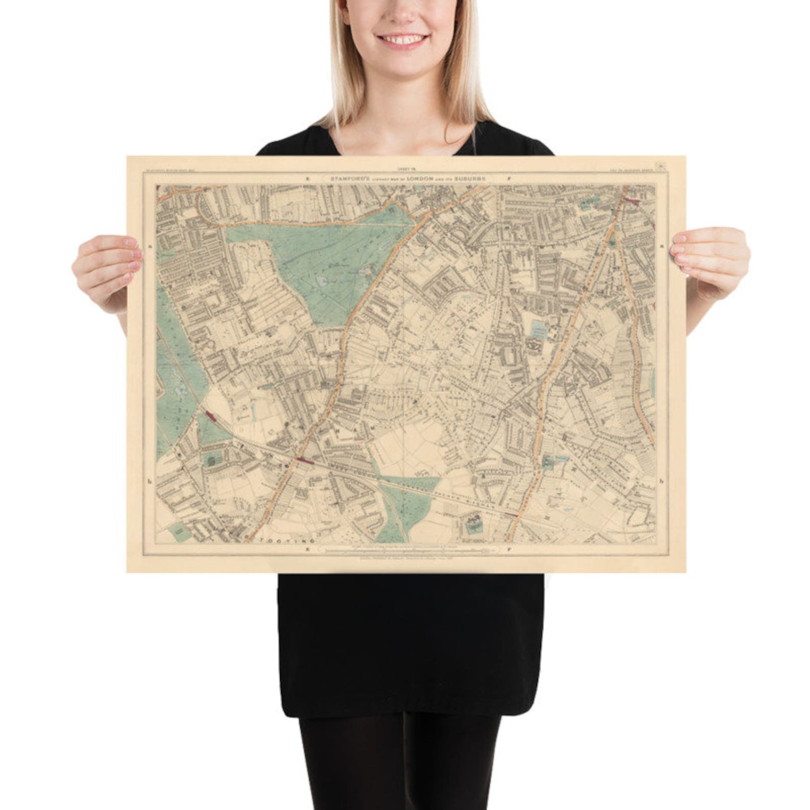 Old Map of South London, 1891 - Clapham, Balham, Brixton, Tooting ...