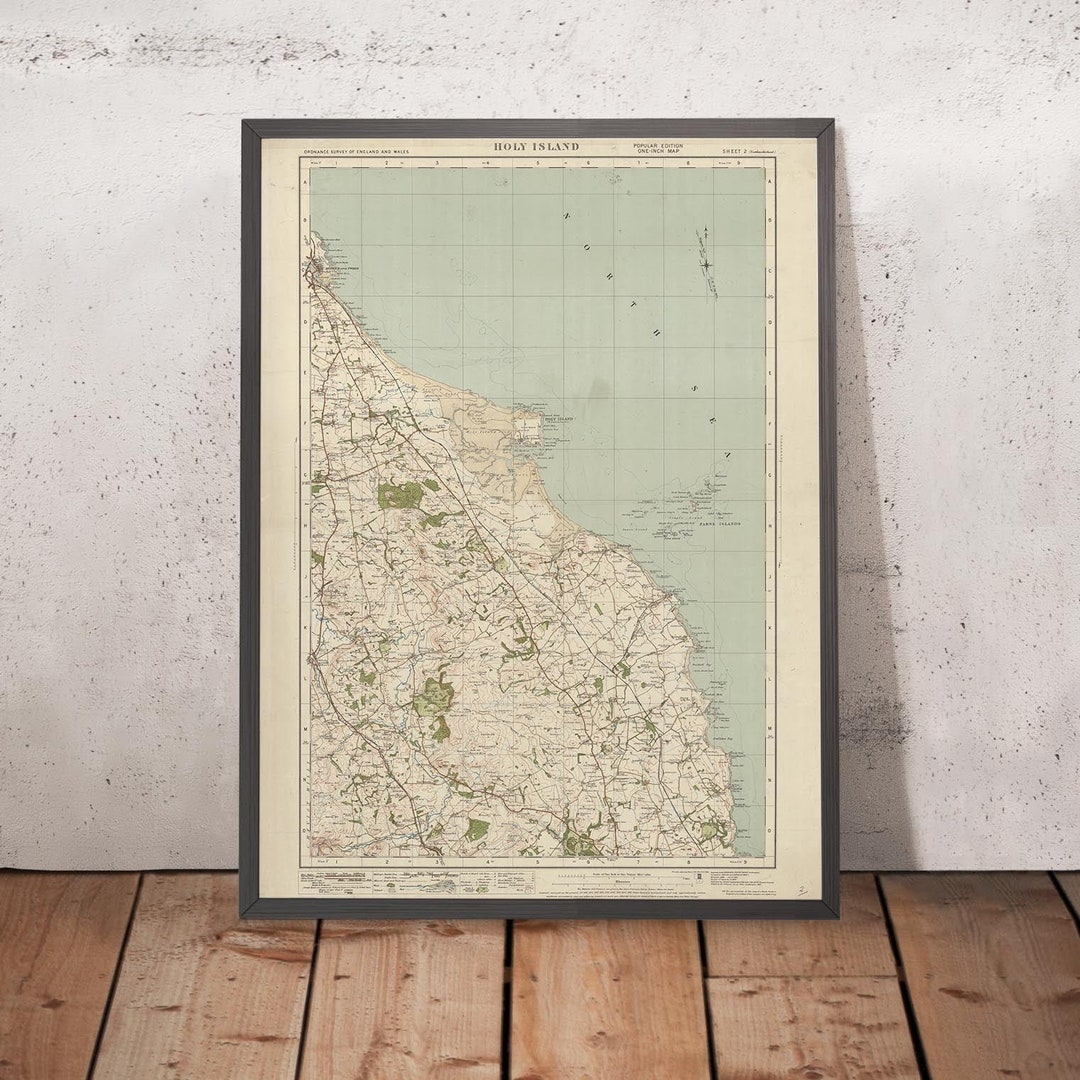 Old Ordnance Survey Map, Sheet 2 - Holy Island, 1919-1926: Belford ...